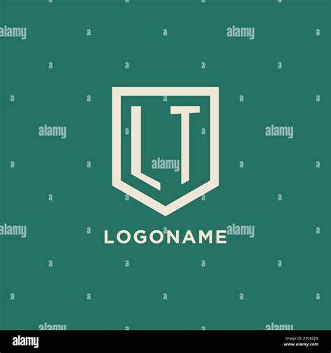 LT Initial Logo Monogram Shield Geometric Shape Design Vector Graphic Stock Vector Image Art