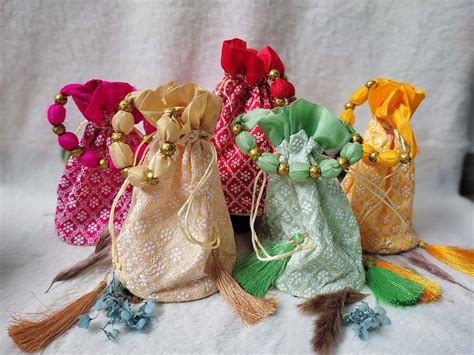 Indian Potli Bags Embroidery Potli Bags Favor Bag Wedding Etsy Canada