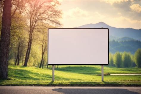 Premium Photo Mockup Of Blank Digital Signboard On Roadside Nature