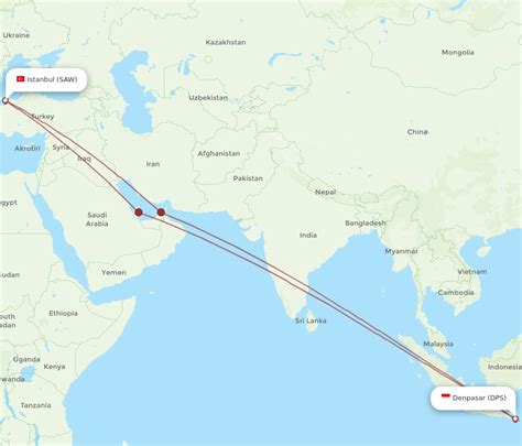 All Flight Routes From Denpasar To Istanbul Dps To Saw Flight Routes
