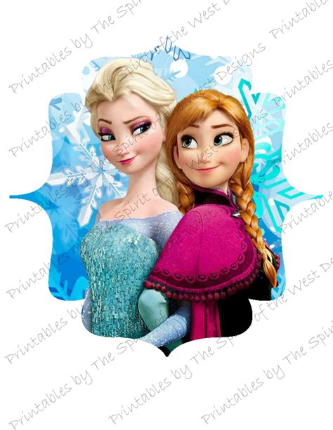 Disney Frozen Elsa And Anna Clip Art Good For Iron On Etsy
