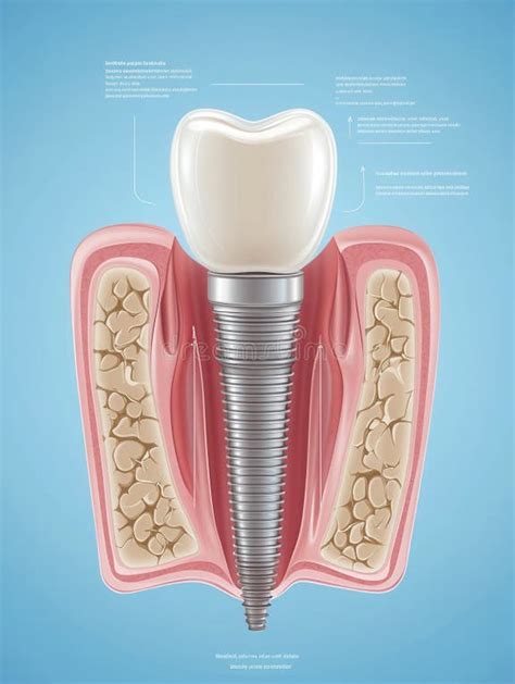 Detailed Cross Section Of A Tooth Implant Nestled Within Gum Tissue