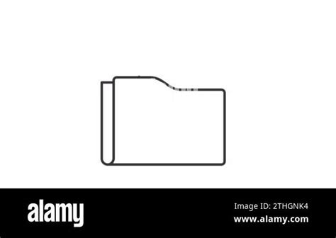 Animated Digital Folder Linear Icon Computer Files Organization