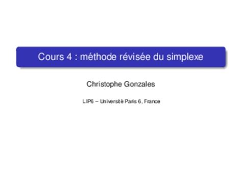 Exercices Corriges Recherche Operationnelle Methode Simplexepdf Notice And Manuel Dutilisation