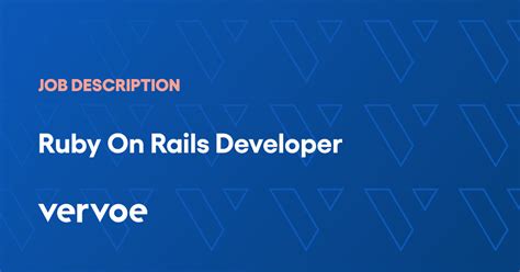 Ruby On Rails Developer Job Description Template Vervoe