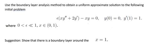 solved use the boundary layer analysis method to obtain a