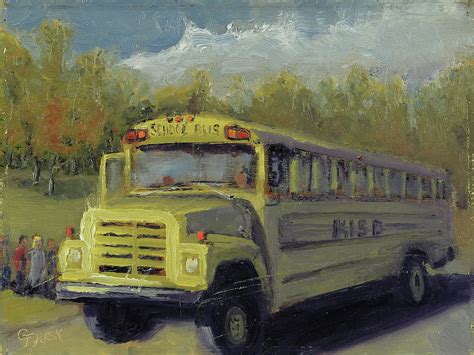 Bus Stop Kinder Painting By Gary Frisk Fine Art America