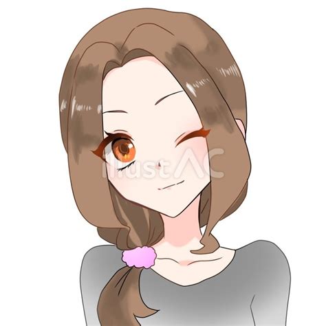 茶髪の女性イラスト No 23453696／無料イラストフリー素材なら「イラストac」