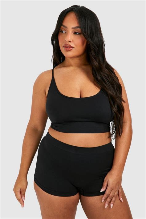 Plus Seamless Longline Bra Boohoo Uk