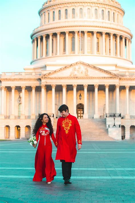 Vietnamese Wedding Portraits At Us Capitol And Jefferson Memorial