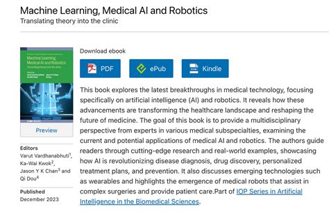 Machine Learning Medical Ai And Robotics Translating Theory Into The