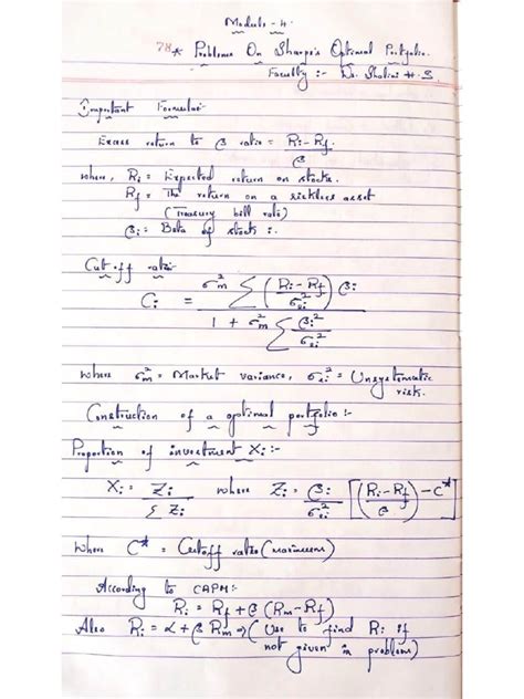 Sharpes Single Index Model Pdf