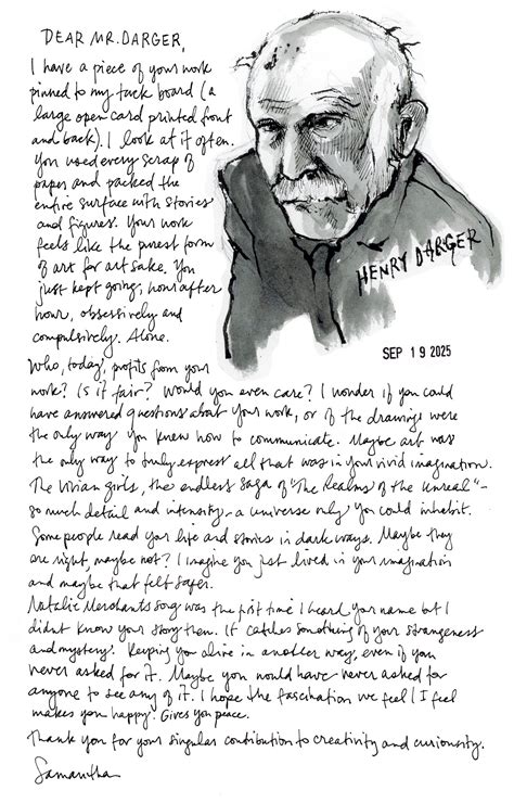 A Letter To Henry Darger From Samantha Dion Baker