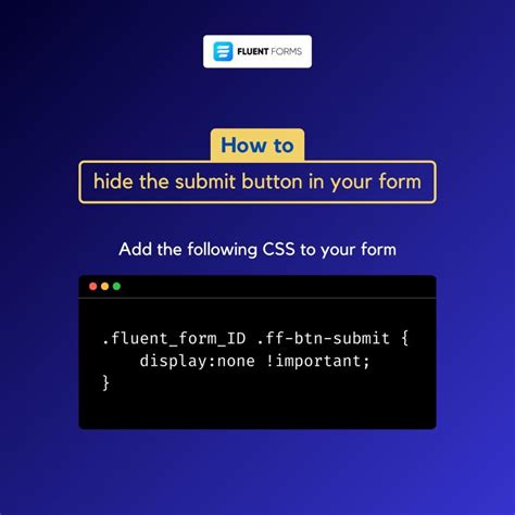 Fluent Forms On Linkedin Often You Might Need To Hide The Submit
