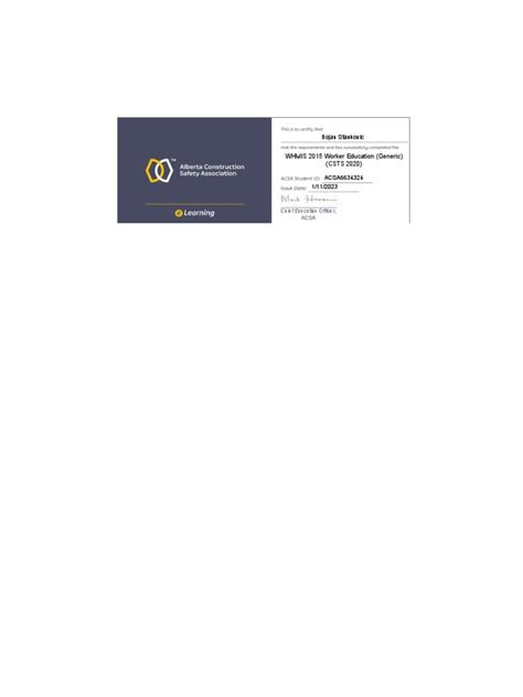 Whmis Certificate Bojan Stankovic Pdf