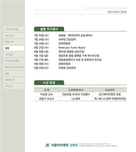 22호 소식지 암병원 행사 동정 뉴스레터 공지사항 병원소개 암병원 서울아산병원