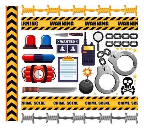 Premium Vector Crime Elements Vector Illustration