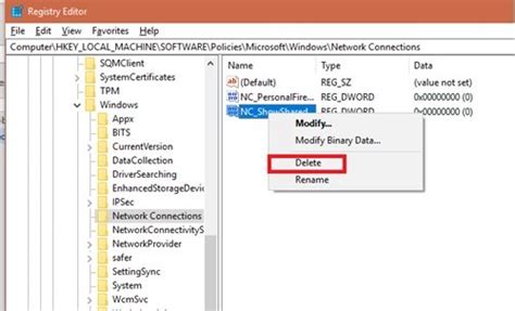 how to disable mobile hotspot in windows using registry editor