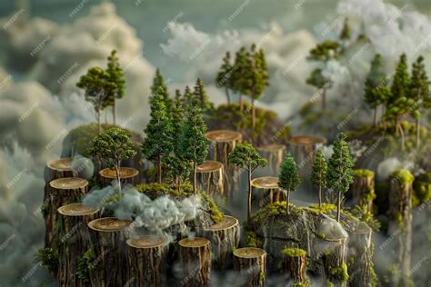 Premium Photo Infographic Presenting Statistics On Deforestation