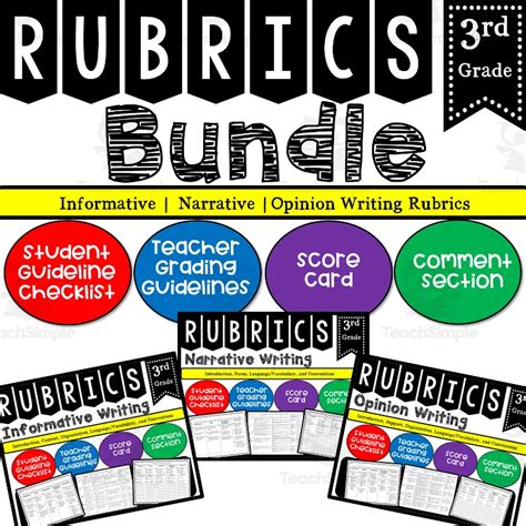 Writing Rubric BUNDLE For 3rd Grade With Checklist By Teach Simple