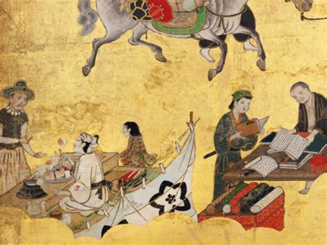 An Important Nanban Six Fold Screen Depicting The Arrival Of A