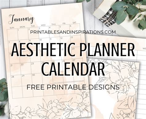 Free Printable Calendar Aesthetic Shay Cherrita