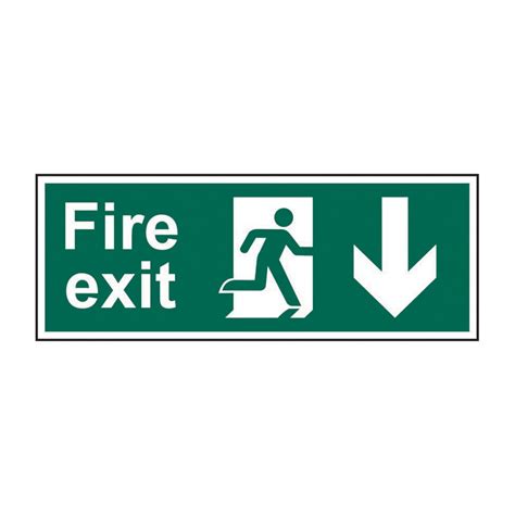 Centurion Fire Exit Man Arrow Down Sign Self Adhesive Vinyl