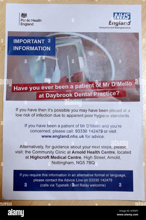 The Leaflet That Has Been Handed Put To Patients Of The Practise Of