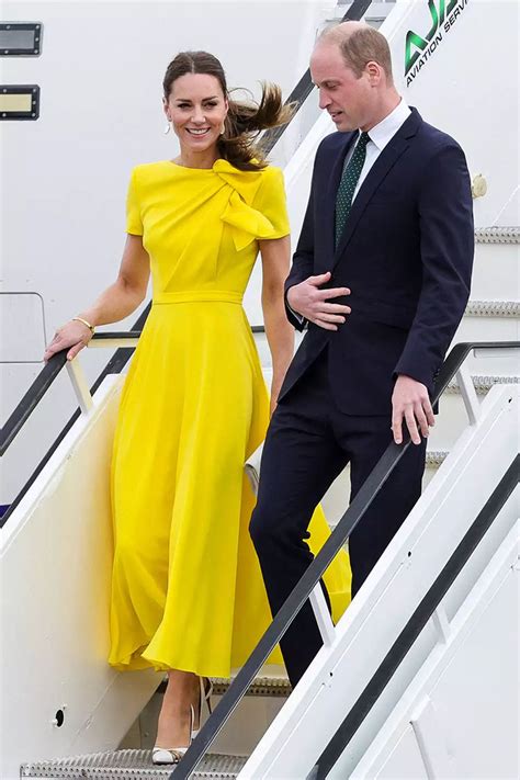 Kate Middleton Wore A Yellow Roksanda Dress For Her Arrival In Jamaica