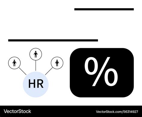 Hr Management Network With Percentage Evaluation Vector Image