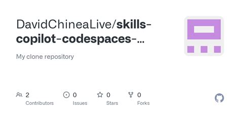 Github Davidchinealiveskills Copilot Codespaces Vscode My Clone Repository