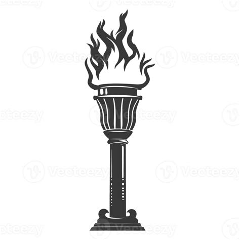 Ai Generated Silhouette Torch Black Color Only 40735121 Png