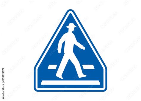 道路標識 横断歩道の指示標識のイラスト アイコン素材 Stock ベクター Adobe Stock
