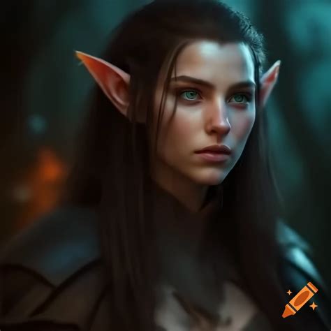 Ethereal White Haired Female Elf With Yellow Eyes And Strong Build On