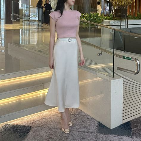 라엘누아 새틴스커트 새틴롱스커트