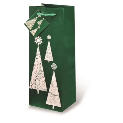 Wrap Art 17501 Contemporary Christmas Tree Printed Papper Bag With