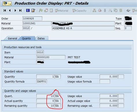 Material PRT Actual Quantity Posting During Prod SAP Community