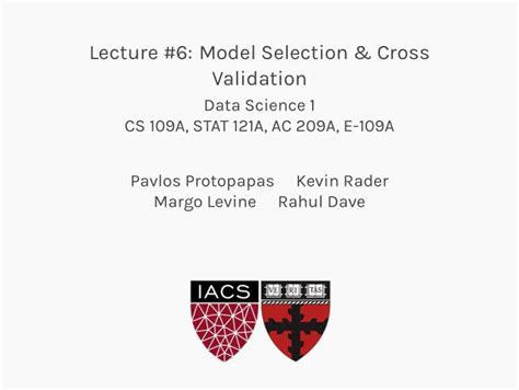 [ppt] lecture 6 model selection and cross validation data science 1