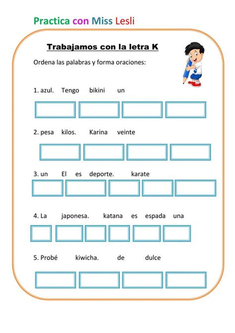 Trabajamos Con La Letra K Worksheet Palabras Con K Letra K Letra Ligada
