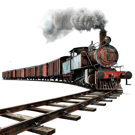 Tren Ferroviario Con Locomotora Y Vagones Png Dibujos Ferrocarril