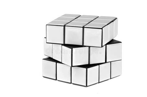 Cube Puzzle In Motion Isolated On White Background Editorial Photography Illustration Of