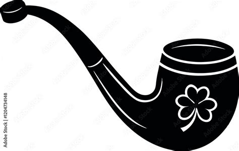 Classic Smoking Pipe Silhouette Iconic Symbol Of Leprechauns And