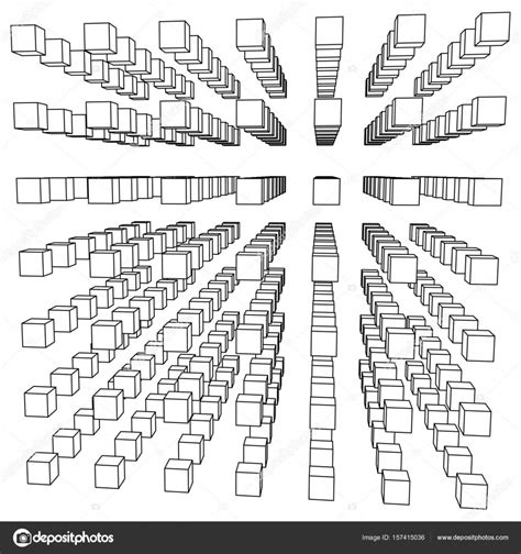 Wireframe Mesh Cube Stock Vector By ©newb1 157415036