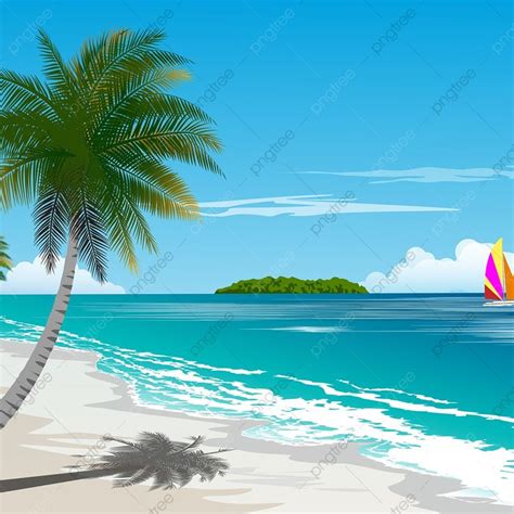 Tropical Beach With Boat Background Wallpaper Scenery Background