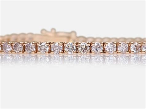 No Reserve 316 Carat Fancy Pink Diamond Tennis Riviera 14 Kt