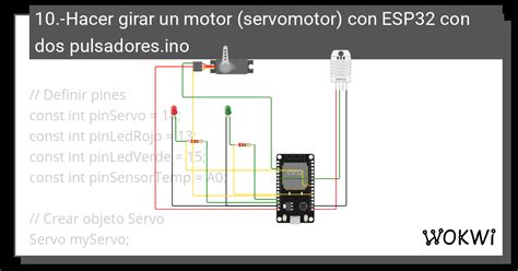 Hacer Girar Un Motor Servomotor Con ESP Con Temperatura Ino Wokwi ESP STM