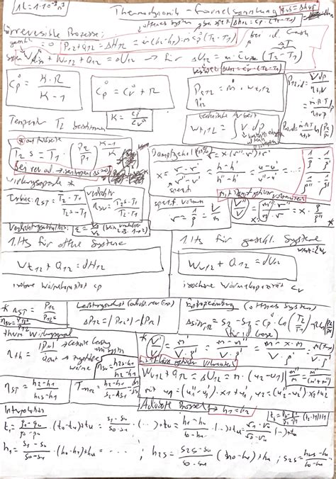 Formelsammlung Thermodynamik Studocu