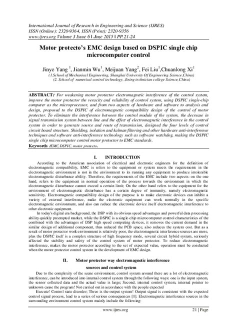 Pdf Motor Protectos Emc Design Based On Dspic Single Chip