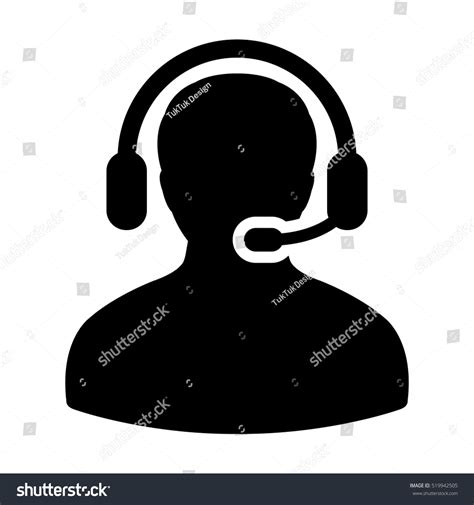 Customer Service Icon User Headphone Vector Stock Vector Royalty Free 519942505