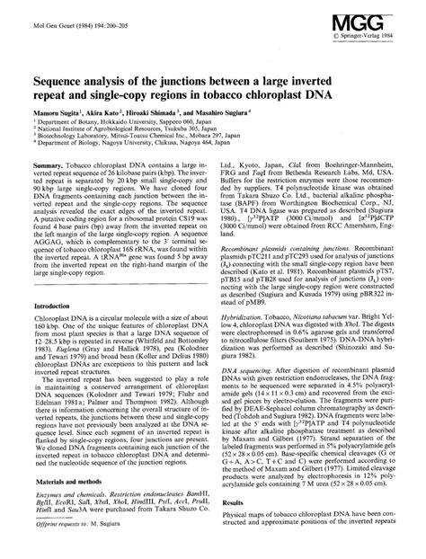 Pdf Sequence Analysis Of The Junctions Between A Large Inverted